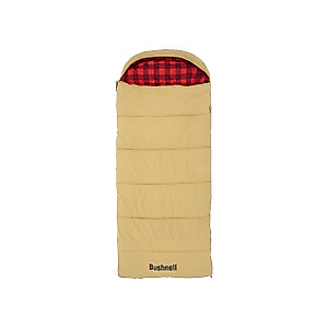 Bushnell Hooded Canvas Sleeping Bags | 20 Degree Sleeping Bag with Heavy Flannel Lining for Cold Weather Camping
