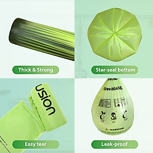 GreFusion Compostable Trash Bags 21 gallon,20 Count,Extra Thick 1.28 Mills,Fits13-25 gallon trash can, Extra Strong and thick,Compostable Lawn & Leaf Yard Waste bags,ASTM D6400,Bpi Certified