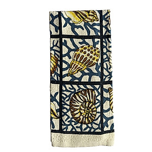Petal Cliff Set of 4, Nautical Coastal Seashell Design Kitchen Towels Dish Towels Kitchen Towels for Kitchen Decorative Size: 15 x 25 inch.