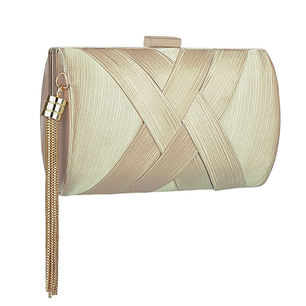 KISSCHIC Women's Elegant Tassel Evening Bag Clutch Purse for Bride Wedding Prom Night Out Party, Red