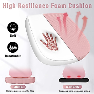 naspaluro Ergonomic Office Chair, Mid Back Desk Chair with Adjustable Height, Swivel Chair with Flip-Up Arms and Lumbar Support, Breathable Mesh Computer Chair for Home/Study/Working, Pink