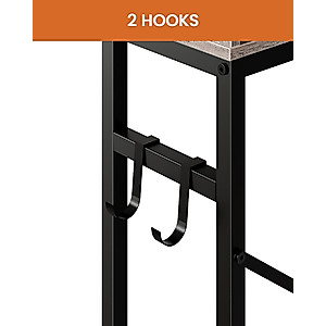 CHOEZON Over The Toilet Storage, Farmhouse Bathroom Storage Cabinet, Over Toilet Shelf with Storage Cabinet, Bathroom Organizer with Hooks, for Bathroom, Restroom, Charcoal Gray and Black TTS01HC
