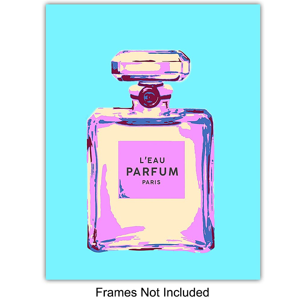 Glam Wall Decor Fashion Wall Art Poster Set - Perfume Bottle Pop art - Home Decor, decoration Prints for Bathroom, Living room, Bedroom - Luxury Gift for Women, Design Couture Fashionista, Teens