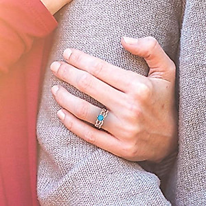 Clara Pucci 1.65ct Round Cut Laser Engraving Halo Split Shank Turquoise Designer Statement Curved Ring Band Set 18K Rose Gold Size 3.5