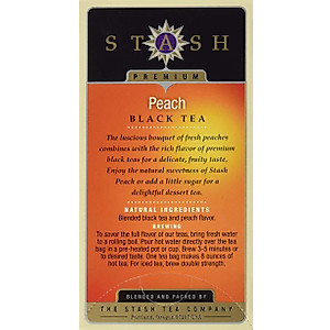 Stash Tea Black Tea Peach, 20 Count