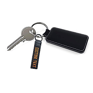 Personalized Keychain, Custom Embroidery Any Text Keychain, Key Ring Accessories suitable for Men's gift Motorcycle Car Scooter Black