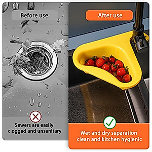 Swan Drain Basket Sink 2pcs Kitchen Sink Drain Basket Multipurpose Basket Kitchen Triangle Sink Filter Kitchen Sink Strainer Basket Blue and Yellow LB000315