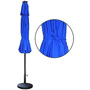 Ezone 9FT Outdoor Patio Umbrella with Solar Lights and Tilt Function, Solar Umbrella for Backyard and Patio with Tilt Adjustment