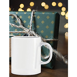 BLUE RIBBON White Sublimation Plain Blank Coffee Mug Hot Chocolate Mugs, Ceramic Mugs Hot Cocoa Mugs Mug Sets Pack of 2 15 oz