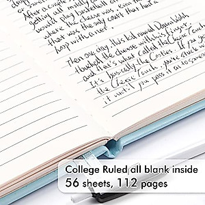 feela 15 Pack Pocket Small Notebooks Bulk, Mini Cute Notepads Hardcover College Ruled Lined Journals with Pen Holder for School Business Memos, with 15 Black Pens, 3.5”x 5.5”, A6, Sky Blue