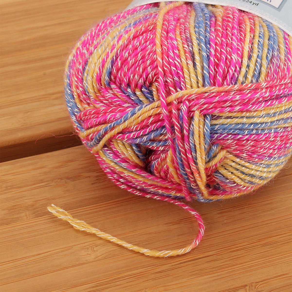 JubileeYarn Soft and Slim Yarn - Baby Weight Rayon from Bamboo Wool Blend - 50g/Skein - Cotton Candy - 2 Skeins