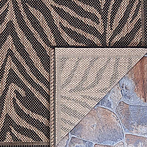 Couristan 1514/0121 Recife Zebra Black/Cocoa Rug, 5-Feet 3-Inch by 7-Feet 6-Inch