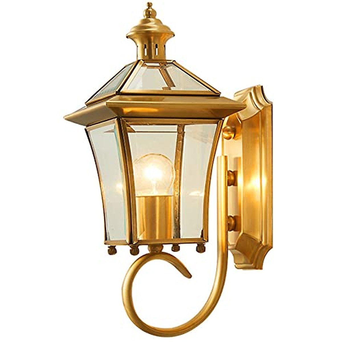 Outdoor Wall Lamp European Style Copper Wall Light Sconce Fixture Decor for Exterior House Porch Patio Outside Deck Garage Yard Front Door Garden Home