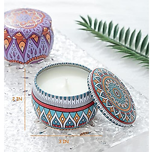 4 Pack Scented Candles Gifts for Women, Freesia Vanilla Lemon Lavender Candles for Home Scented, Aromatherapy Jar Candles for Spa Meditation, Ideal Gifts for Female Mom Anniversary Birthday Christmas