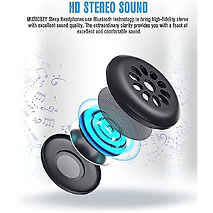 MUSICOZY Sleep Headphones Bluetooth Sports Headband, Wireless Music Sleeping Headphones Sleep Eye Mask Earbuds for Side Sleepers Workout Running Insomnia Travel Yoga Office, Pack of 2