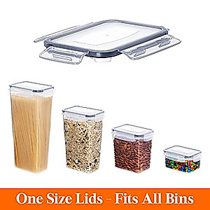Lifewit 24pcs Airtight Food Storage Containers with Universal Lids, Plastic Cereal Containers Storage Set with Labels Marker in Kitchen Pantry, Sugar Flour Dry Food, BPA Free