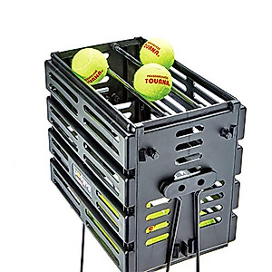 Tourna Ballport Tennis Ball Hopper Holds 80 Balls Durable and Lightweight – Black