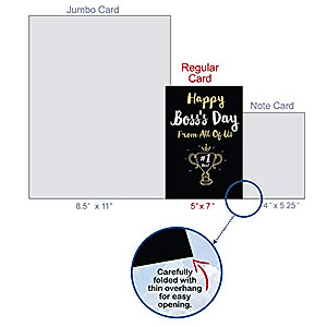 NobleWorks - Boss's Day Greeting Card with Envelope - Boss Appreciation, Gratitude Notecard for Manager, Work - Happy Boss's Day From All C5886BOG-US