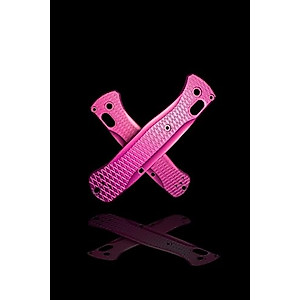 Hot Pink, Diamond, Billet Aluminum, Full Size Bugout, Scales, Gift for dad, Everyday Carry Knife Scales