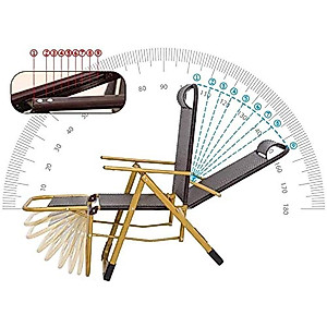 NOALED Recliners Office Chair, Sun Lounger Recliner Wicker Chair Folding Rattan Recliner Office Chair Balcony Lazy Rocking Chair Outdoor Portable Chair