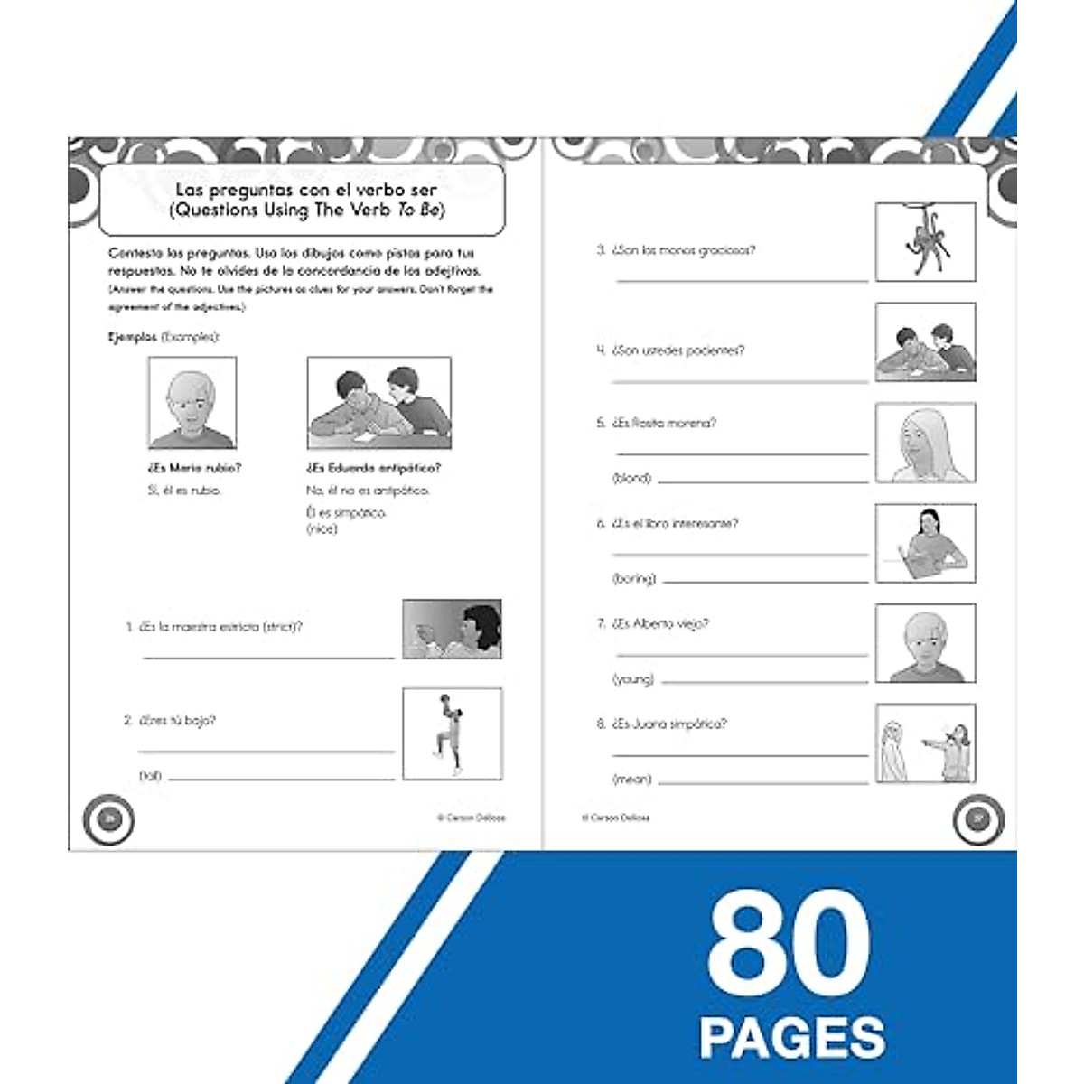 Carson Dellosa Skill Builders Level 2 Spanish Workbook for Kids Grades 6-8, Spanish Vocabulary Builder for Kids Ages 11-14, 6th– 8th Grade Spanish Workbook, Learn Spanish Parts of Speech, Time & More