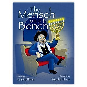 Mensch on a Bench As Seen on Shark Tank The Hanukkah Decor with Hardcover Book and Removable Bench