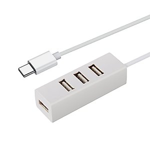 AYECEHI USB C to USB Hub 4 Port USB C Adapter USB Type C Hub for USB Type C Devices (White)