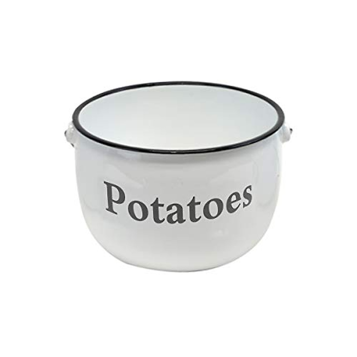 Treasure Gurus 3pc Set Rustic White Enamel Potato Onion Produce Storage Basket Metal Vegetable Bin Farmhouse Decor