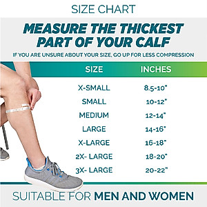 Calf Compression Sleeves For Men And Women - Leg Compression Sleeve - Footless Compression Socks for Runners, Shin Splints, Varicose Vein & Calf Pain Relief - Calf Brace For Running, Cycling, Travel