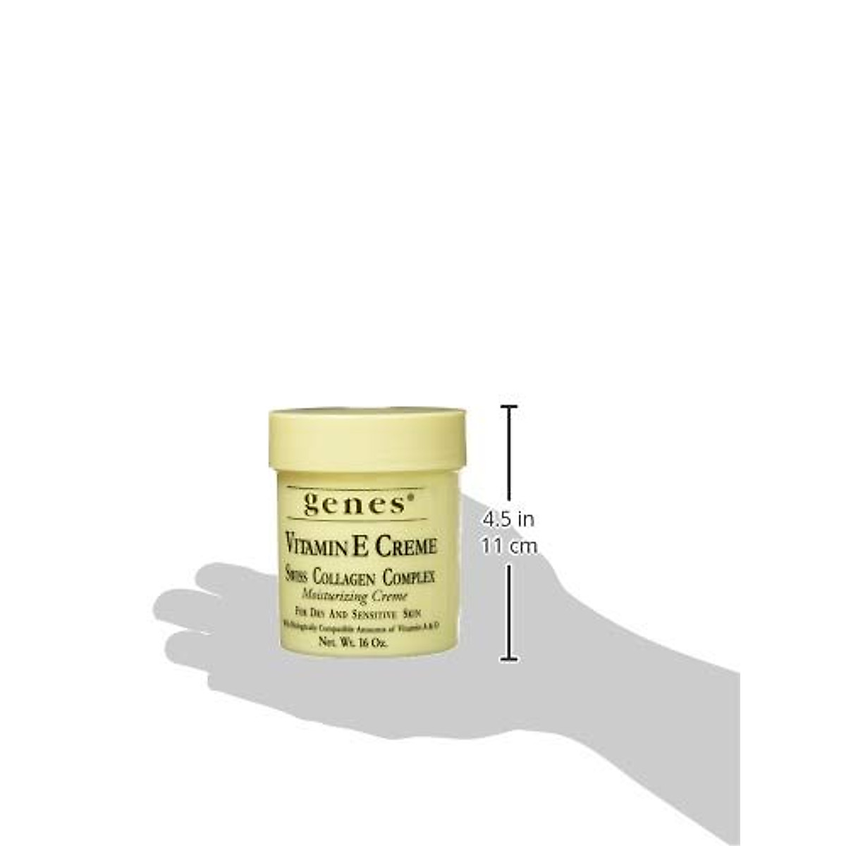 Genes Vitamin E Creme Swiss Collagen Complex Moisturizing Creme for Dry and Sensitive Skin 16 oz