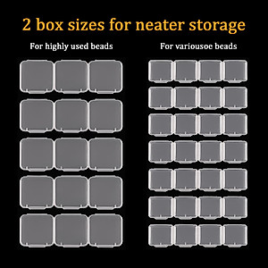 RJ-Sport Dual-Sized Diamond Art Storage Containers with 28 Small & 15 Mid-sized Grids to Keep Small Items Separated & Organized