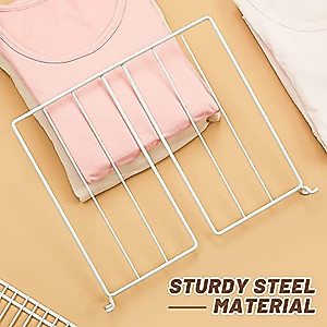 Set of 12 Wire Shelf Divider for Closet Organization Clothes Wardrobe Separators Closet Shelf Organizer Closet Shelf Divider Shelving Storage Rack Separator for Cabinets Kitchen Office, White