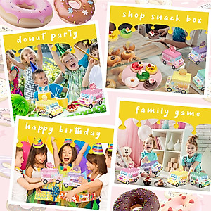Seajan 24 Pieces Sweet Donut Party Favor Boxes Truck Treat Boxes Grow up Donut Gift Goodies Boxes for Doughnut Themed Baby Shower Kids Birthday Party Table Decorations Supplies
