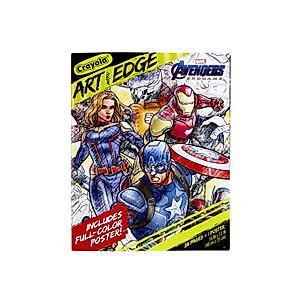 Crayola Art With Edge Marvel Avengers Coloring Pages (28pgs), Superhero Coloring, Adult Coloring Pages, 8"x10", Gift for Teens