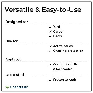 Wondercide - Ready to Use Flea, Tick, and Mosquito Yard Spray with Natural Essential Oils – Mosquito and Insect Killer, Treatment, and Repellent - Plant-Based - Safe Around Pets, Plants, Kids - 32 oz