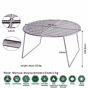 Boundless Voyage Titanium BBQ Grill Net with Folding Legs Outdoor Camping Hiking Grill Grate Ultralight Barbecue Charcoal Gridiron