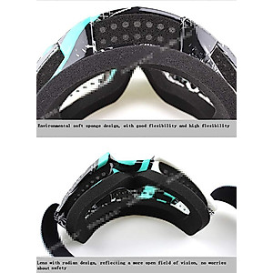 Runspeed Motorcycle Goggles, Ski Snowboard with UV Protection Anti-Fog Dual-Lens Helmet Compatible for Men Women Wnter Sports Snow Skiing Snowboarding Tactical Shooting (Pink, Clear)