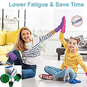 ProSMF Drill Brush Set - Scrub Brush Attachments for Drill - Power Scrubber Cleaning Brushes - Kitchen - Cabinets - Stove - Oven - Counters - Sink - Tile - Flooring - Green - Medium Bristles