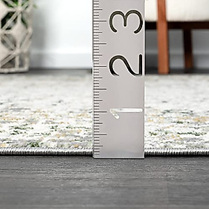 Abani Atlas 4'x6' Green/Grey Area Rug, Contemporary Abstract - Durable Non-Shedding -Easy to Clean