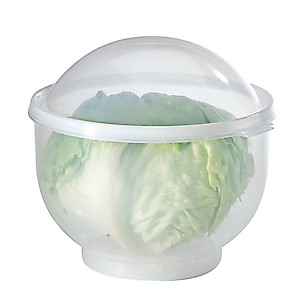 Fox Valley Traders Lettuce Keeper, Crafted With 100% Durable Plastic, Kitchen Storage and Organization - Set of 2, Each Measures 7" High x 8" Diameter With Raised Lid