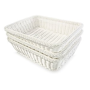 Colorbasket Rectangular Thick Trim Storage Basket, White