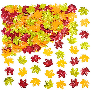 Fall Party Table Scatter Confetti - Thanksgiving Day Maple Leaves Foil Metallic Sequins Confetti Autumn Party Sprinkles Confetti Decorations, 60g
