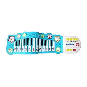 Fisher-Price BendyBand Roll-Up Drum Set, Electric Drums for Kids, Drum Mat, Drumsticks, 6 Percussion Instrument Sounds, Follow-Me Music Mode, Musical Toys for Toddlers, Ages 3+