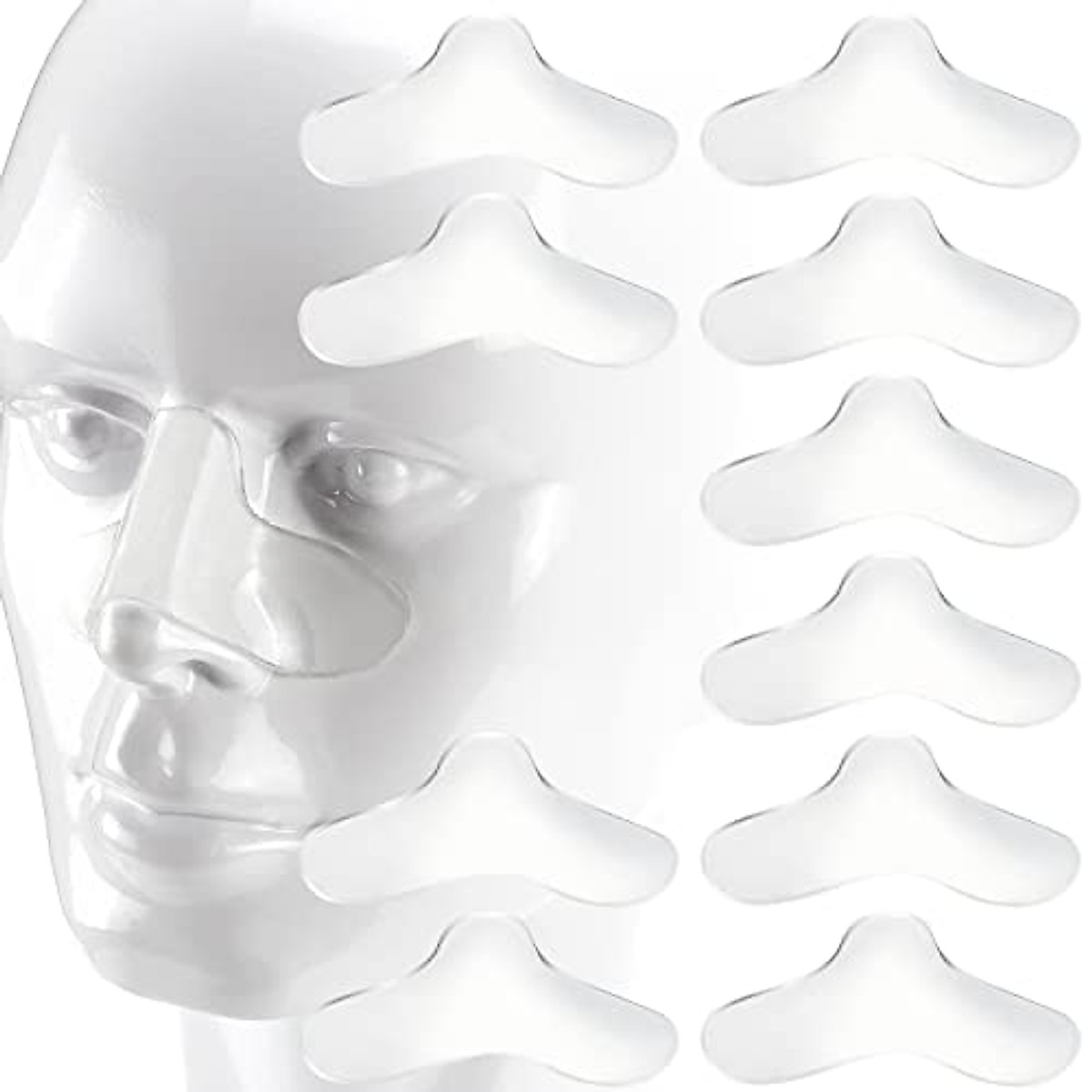 10 Pack Universal Nose Pads for CP-AP Ma-sk - Nasal Gel Pads Avoiding Air Leaks,Red Mark Irritation and Soreness,Can Be Trimmed