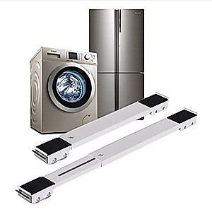 NW 1776 Two Movable/Adjustable Washing Machine Bases, Washing Machine Stand With Brake, Refrigerator Base Mobile Cart,Suitable for Refrigerator Base, Dryer Base, Washing Machine Base, White