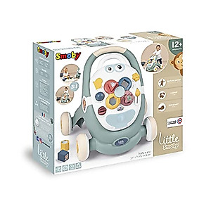 Little Smoby Baby Walker by Smoby Detachable Activity Play Board Baby’s First Doll Pushchair Toy Grows with The Child from Activity Board to Walker with Fun Colours, Actions and Sound, 7600140304