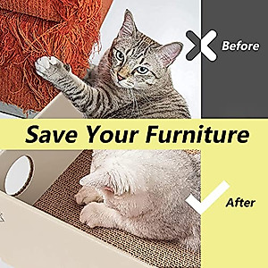 Papercat Cat Scratcher, 5 PCS in 1 Scratching pad with Box, Natural Recycled Corrugated Cardboard, Reversible for 2X Use, Kitty Refill Indoor, Brown (PC-MZB-001)