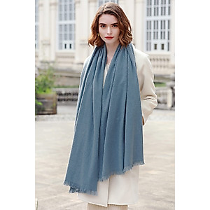 RIIQIICHY Pashmina Shawl Wraps for Women Scarf for Wedding Large Winter Blue Scarves Soft Shawls and Wraps for Evening Dresses