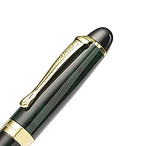 Jinhao X450 Fountain Pen Green Marble Medium Nib Size with Ink Refill Converter for Bottle Ink,Business Signature & Smooth handwriting pens