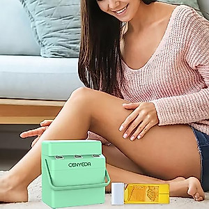 3 IN 1 Roll On Waxing Kit, CENYEDA Hair Removal Triple Roll-On Wax Warmer with 3 Honey Wax Cartridge Depilatory Wax Roller Refill for Legs Arms and Underarm, Upgrade Heating System-Just 13 Mins(Green)